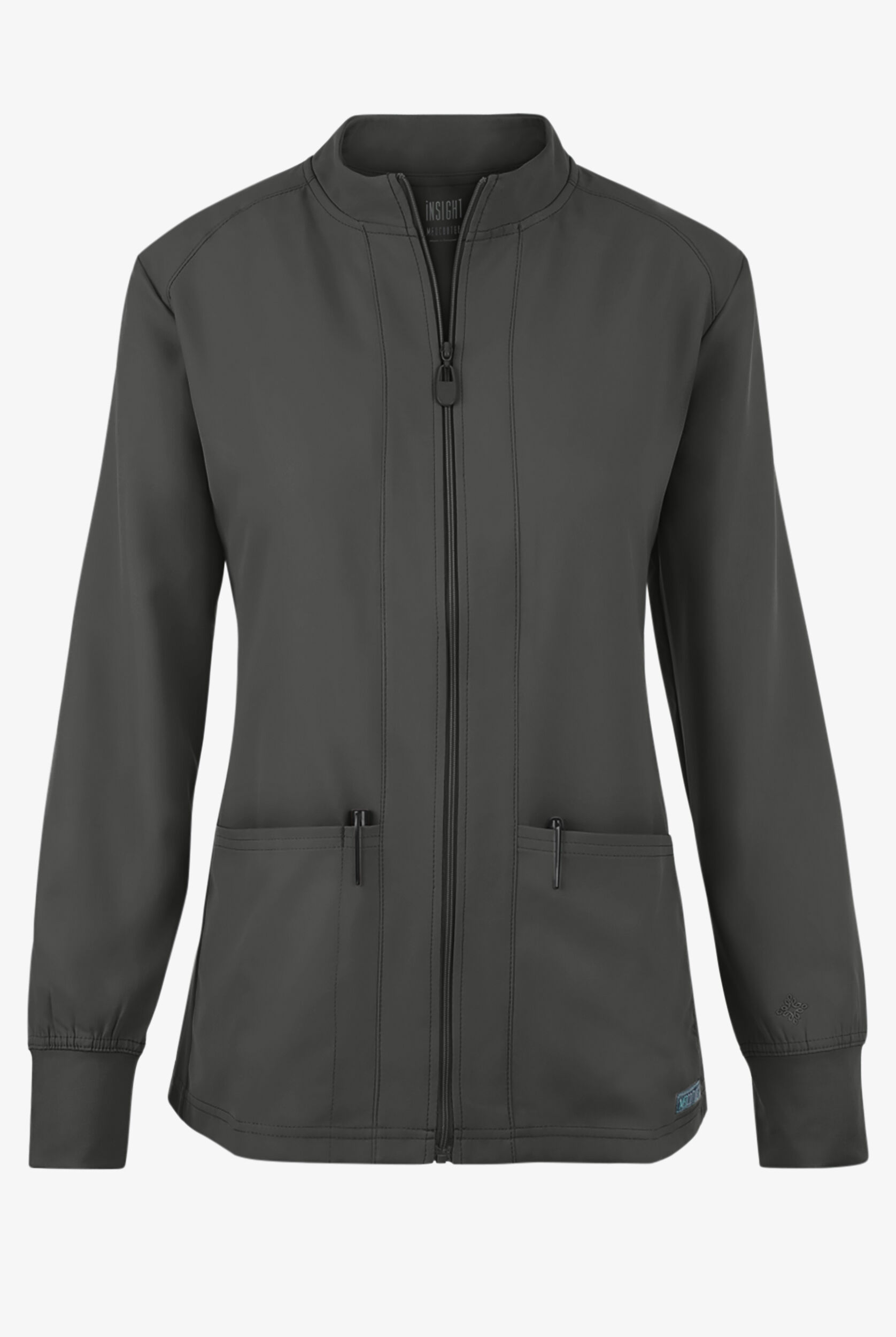 Med Couture Insight Women's 3-Pocket Zip Front Warm Up Scrub Jacket ...