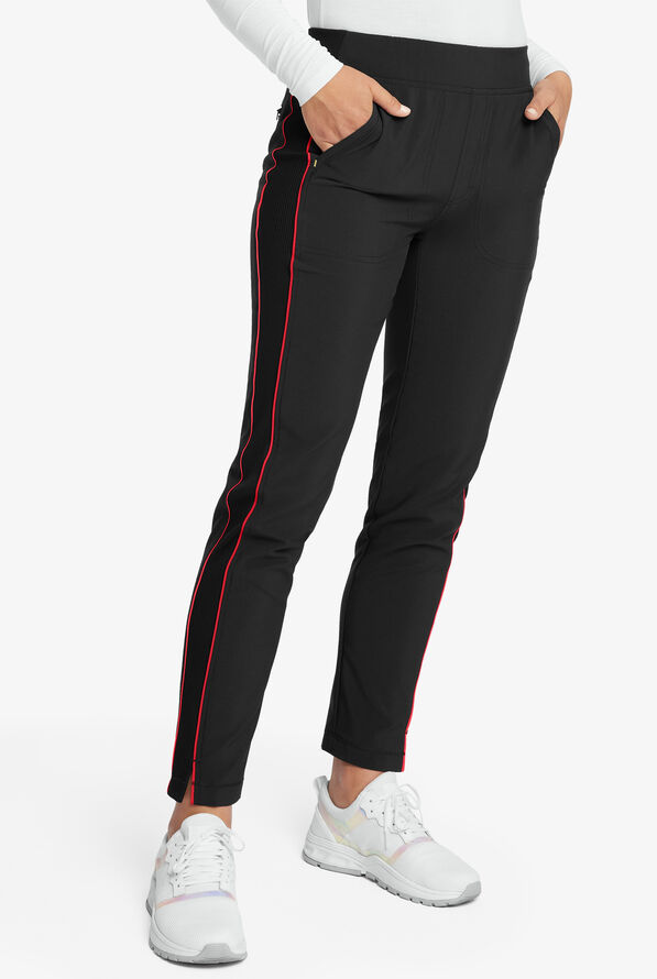 Cherokee Infinity Women's 4-Pocket STRETCH Peanuts Embroidered Rib-Knit ...