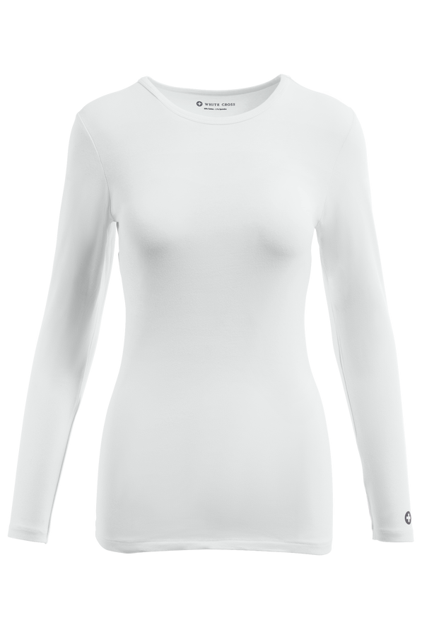 White Cross Scrubs STRETCH Long Sleeve Tee, Nursing T-Shirts