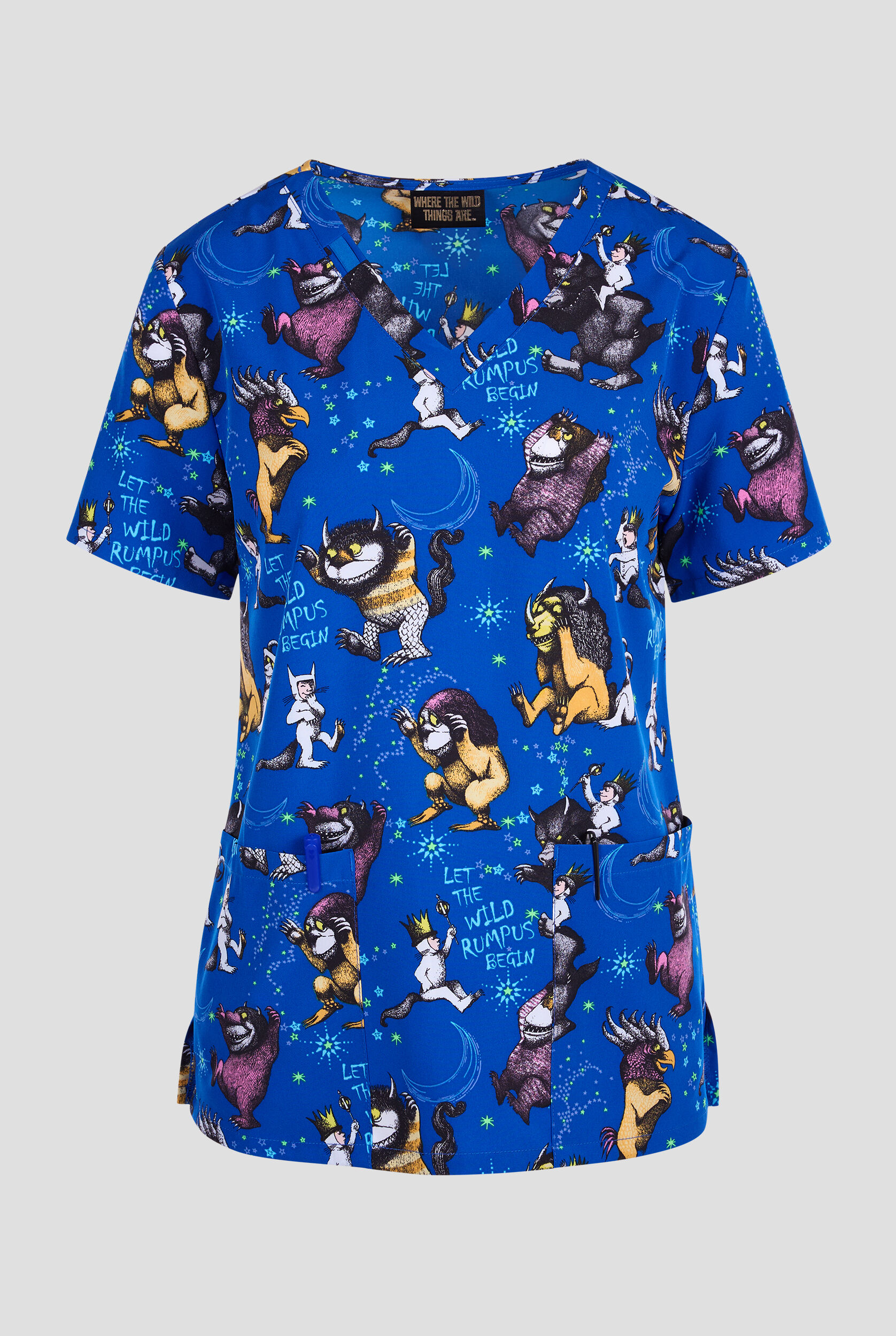 Tooniforms Rumpus Time Women's 2-Pocket STRETCH V-Neck Print Scrub Top ...