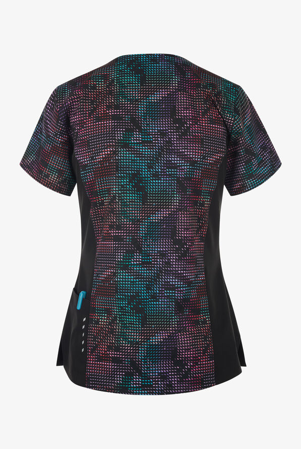 Barco One Prismatic Lights Women's 4-Pocket V-Neck Print Scrub Top ...