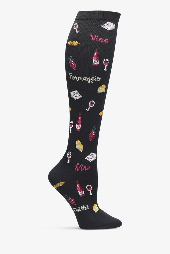 Nurse Mates Wine and Cheese Please Women's 12-14 mmHg Light Compression ...