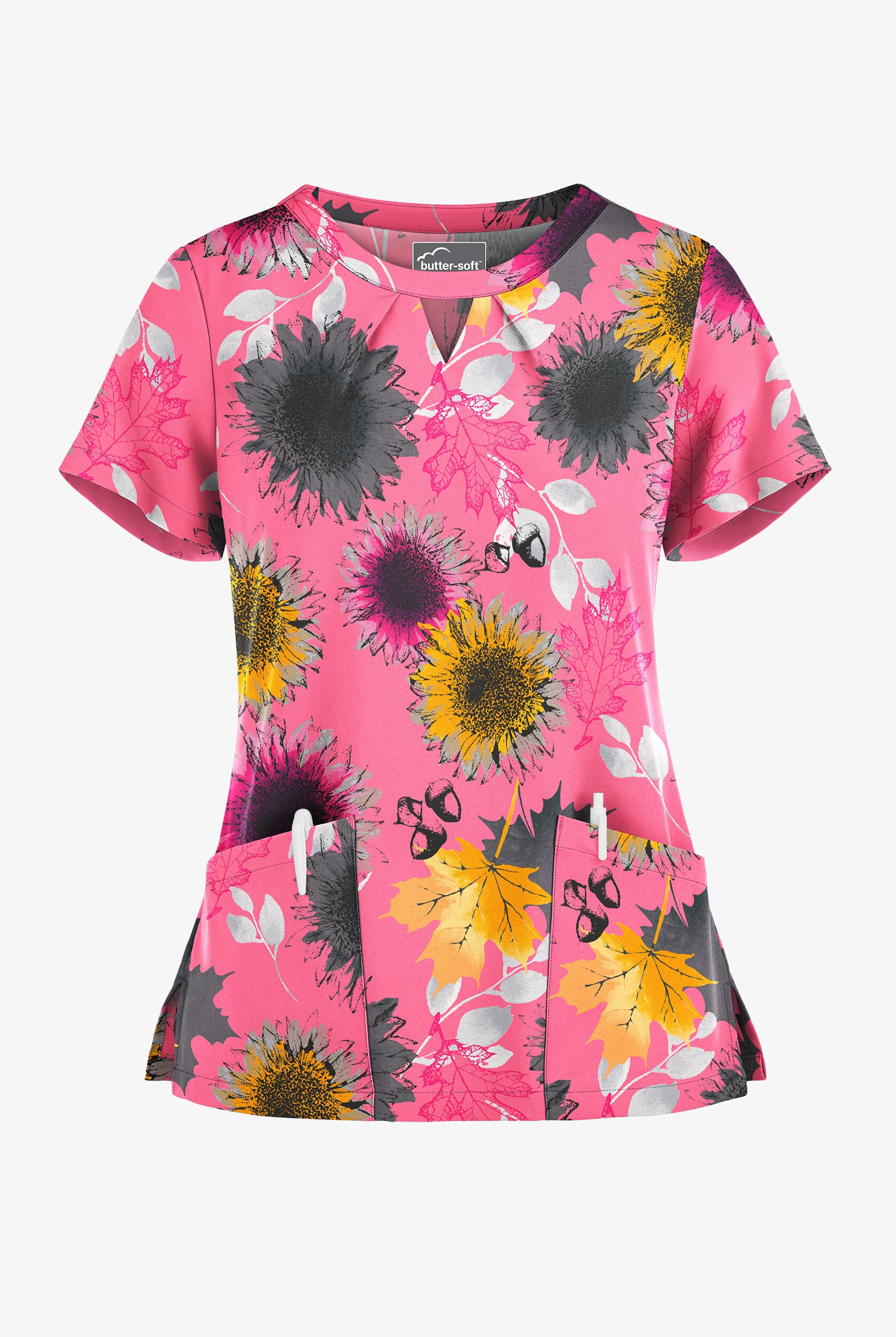 UA Butter-Soft Autumn Sunflower Rose Dusk Women's 2-Pocket Key-Hole ...
