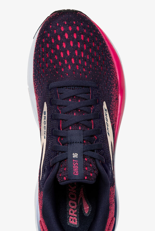 Brooks Women's Ghost 16 Peacoat/Raspberry/Apricot Athletic Lace Up ...