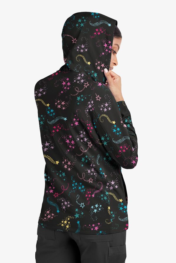 Easy STRETCH Shooting Star Onyx Black Printed Women's 5-Pocket Zip ...