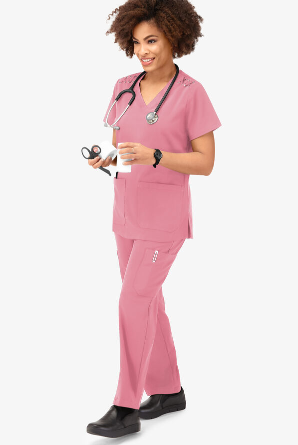 Easy STRETCH by Butter-Soft Leila Lace Up Scrub Top | Stretch Scrubs