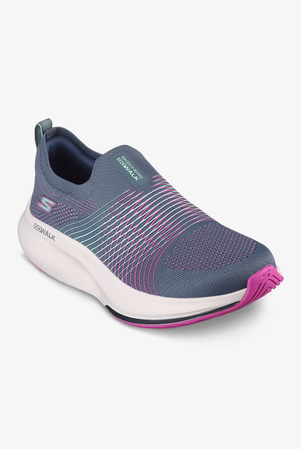 Skechers Performance Go Walk Max Walker Sally Charcoal Knit Athletic ...