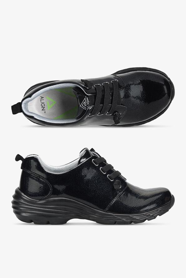 Align by Nurse Mates Women's Velocity Black Patent Leather Lace Up ...