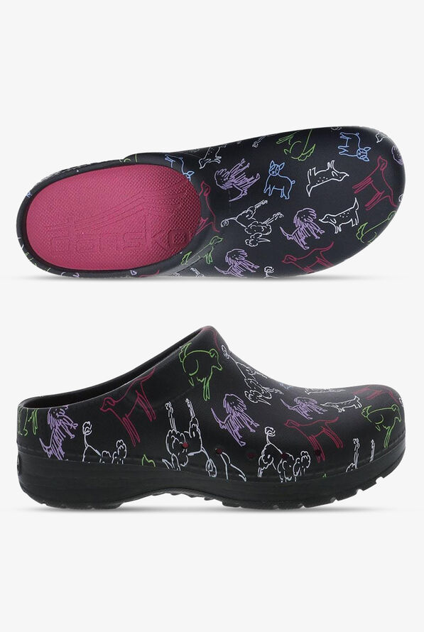 Dansko Kane Dogs Molded Women's Open Back Clogs, Nursing Clogs