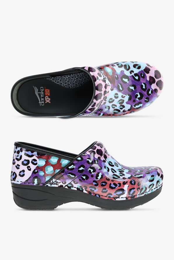 Dansko Women's XP 2.0 Purple Leopard Patent Nursing Clogs, Nursing Shoes