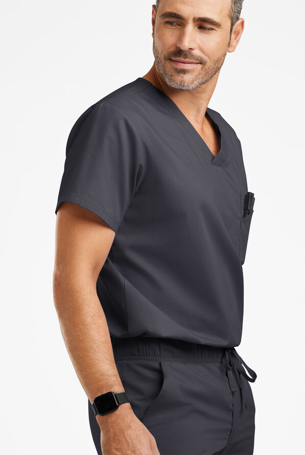 Butter-Soft Originals Men's 3-Pocket V-Neck Scrub Top, Cotton Scrubs