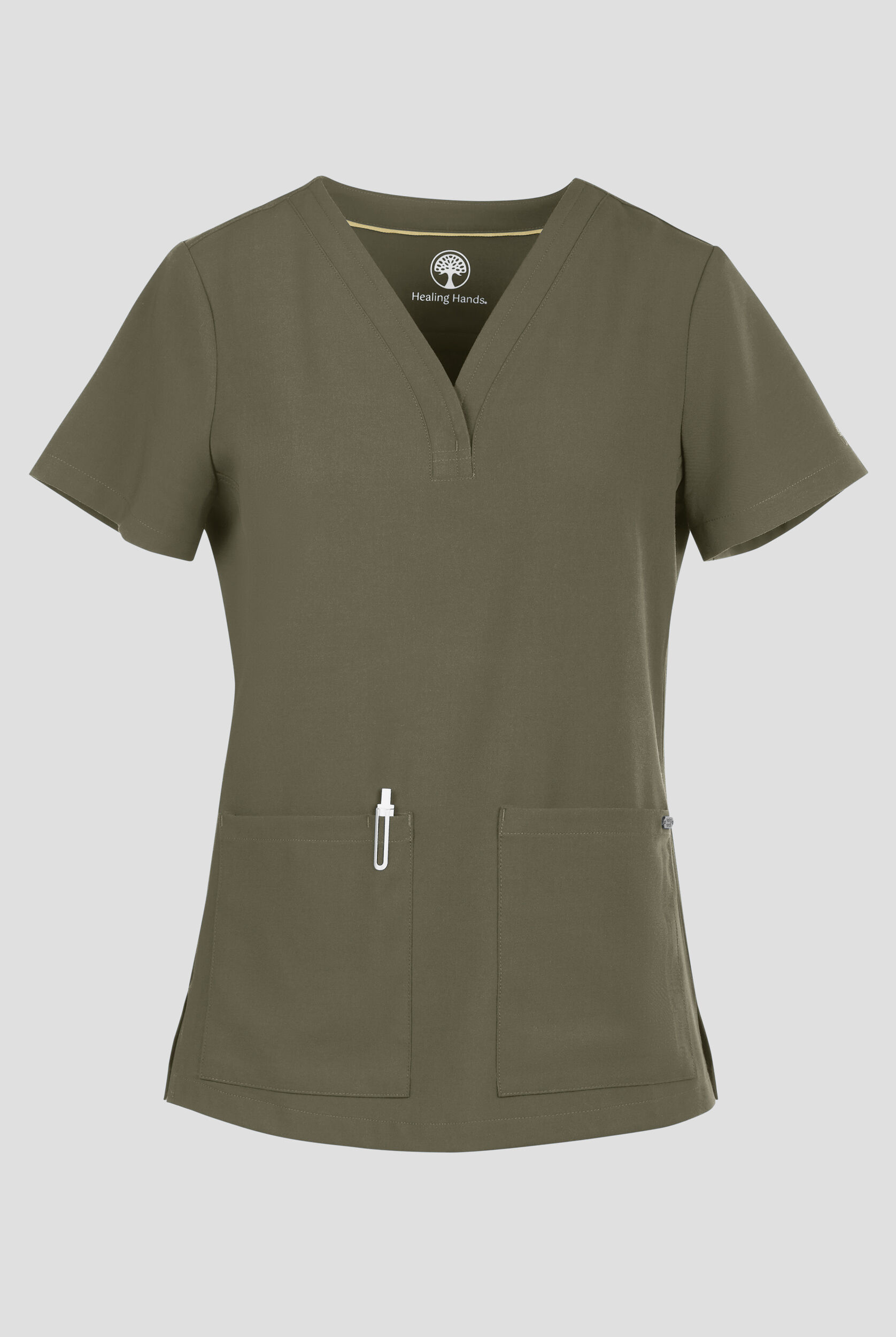 Healing Hands Quest Briana Women's 3-Pocket STRETCH Y-Neck Scrub Top ...