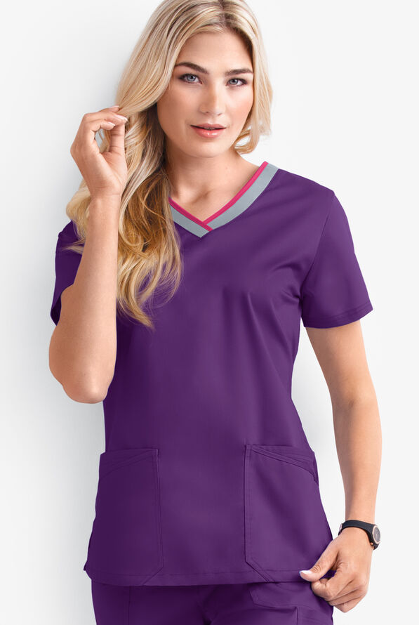 Butter-Soft STRETCH Active Rounded V-Neck Scrub Top | Sporty Scrubs