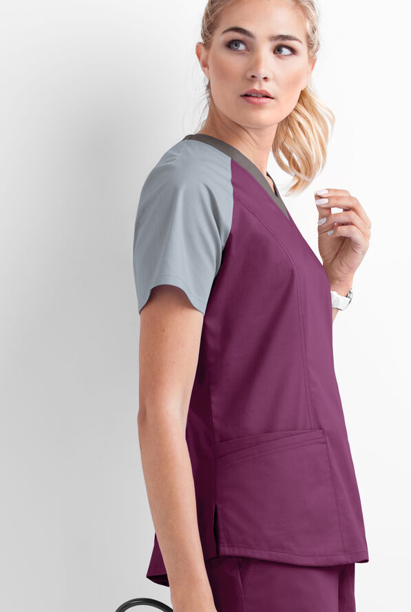 Butter-Soft STRETCH Active Color Block Scrub Top | Athleisure Scrubs