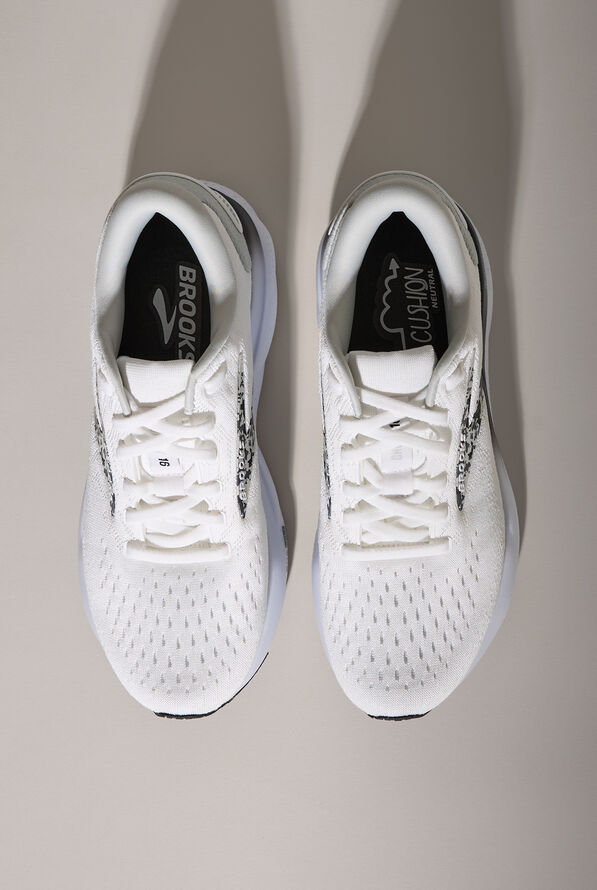 Brooks Women's Ghost 16 White/Oyster/Lava Athletic Lace Up Nursing ...