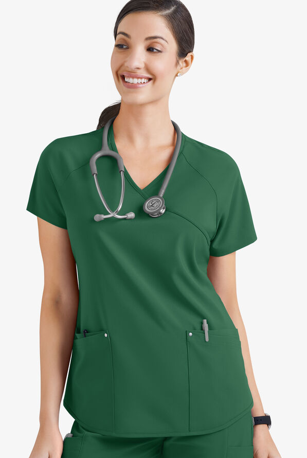 Easy STRETCH by Butter-Soft Cara Raglan Scrub Top, Stretch Scrub Tops