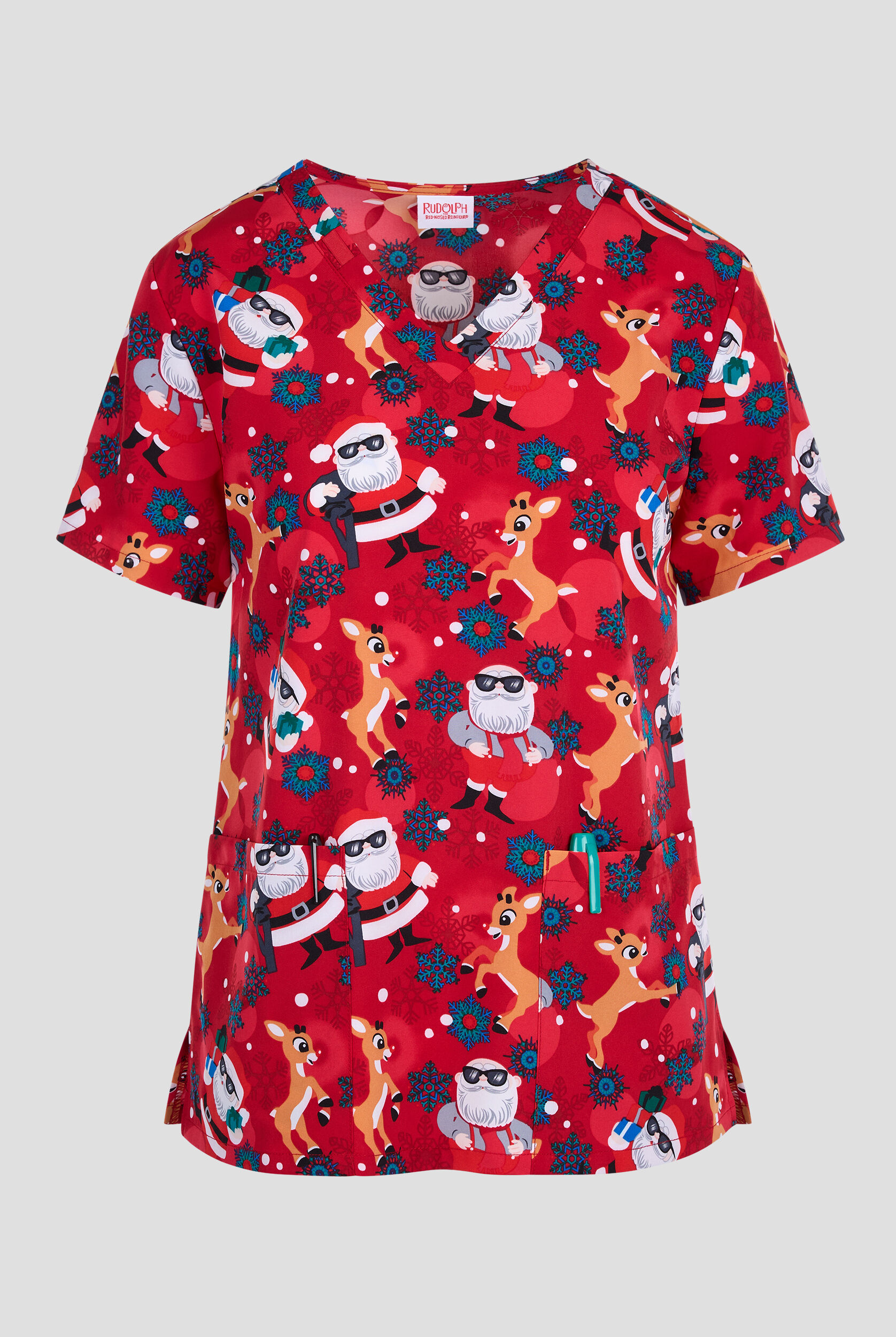 Tooniforms Rudolph Future Is Bright Women's 2-Pocket STRETCH V-Neck ...