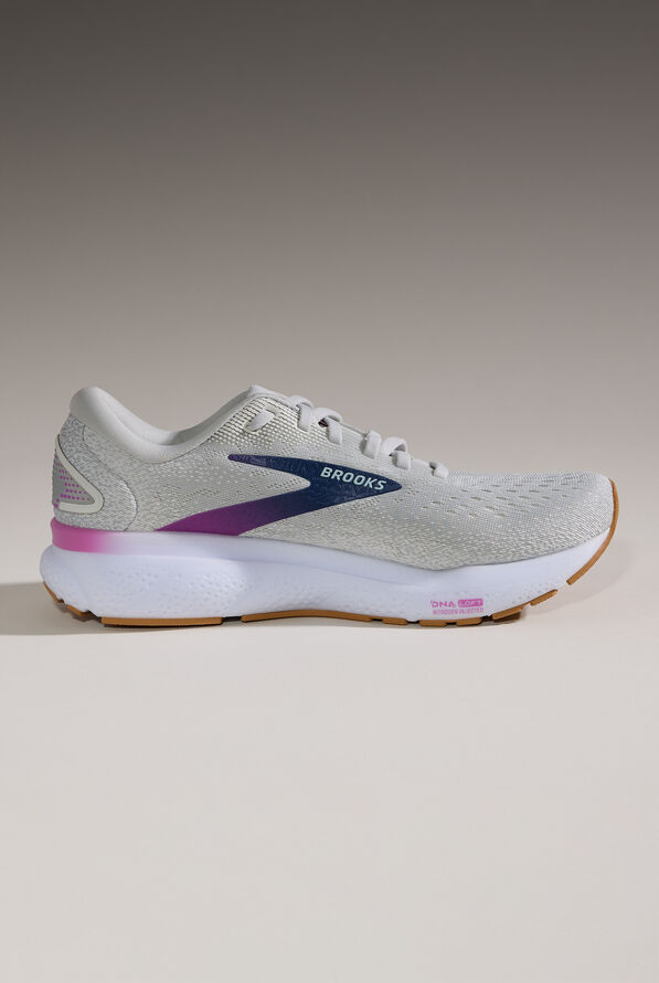 Brooks Women's Ghost 16 White/Grey/Estate Blue Athletic Lace Up Nursing ...