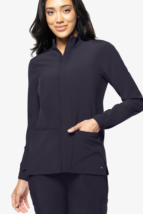 Tasha and Me True Women's 4-Pocket STRETCH Zip Front Scrub Jacket ...