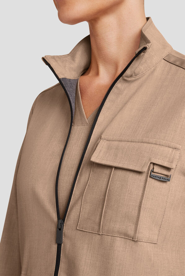 Healing Hands Quest Women's 3-Pocket STRETCH Zip Front Utility Scrub ...