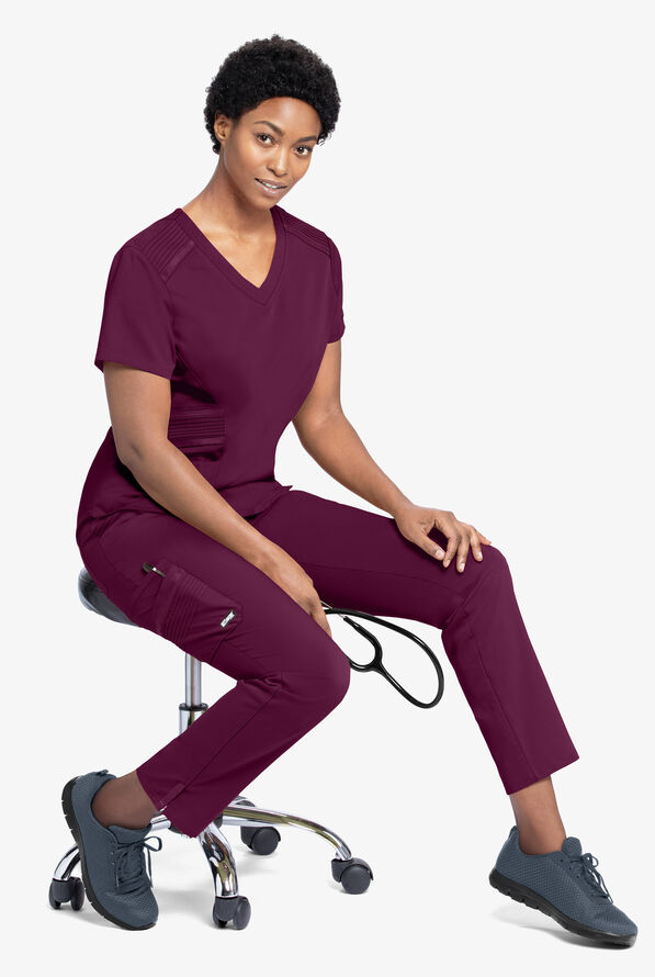 Grey's Anatomy Impact Shaped V-Neck Pintuck Scrub Top, Nursing Scrubs