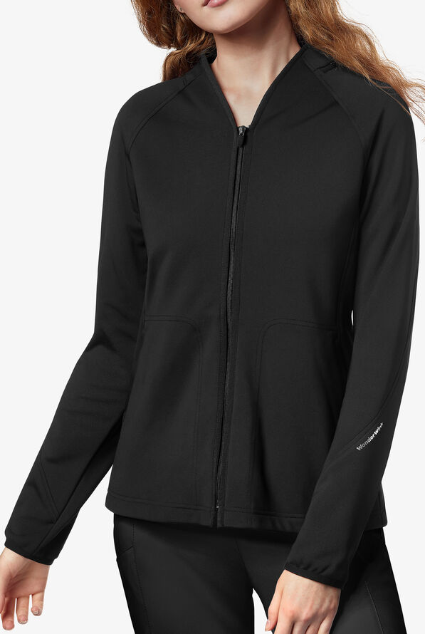 WonderWink Reverse Fleece Warm-up Scrub Jacket, Nursing Jackets