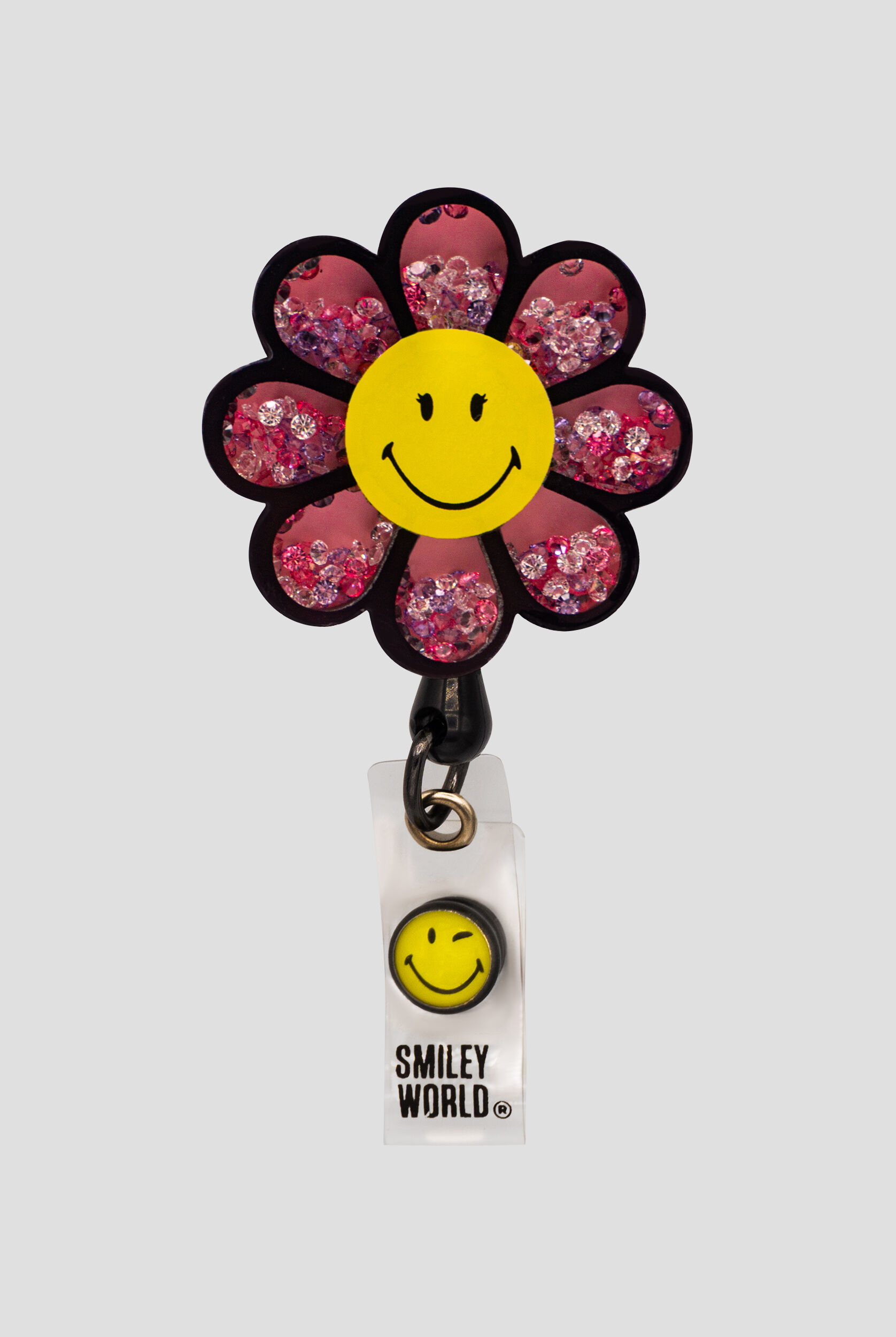 koi Smiley World Daisy Shaker ID Badge Reel, Badge Reels
