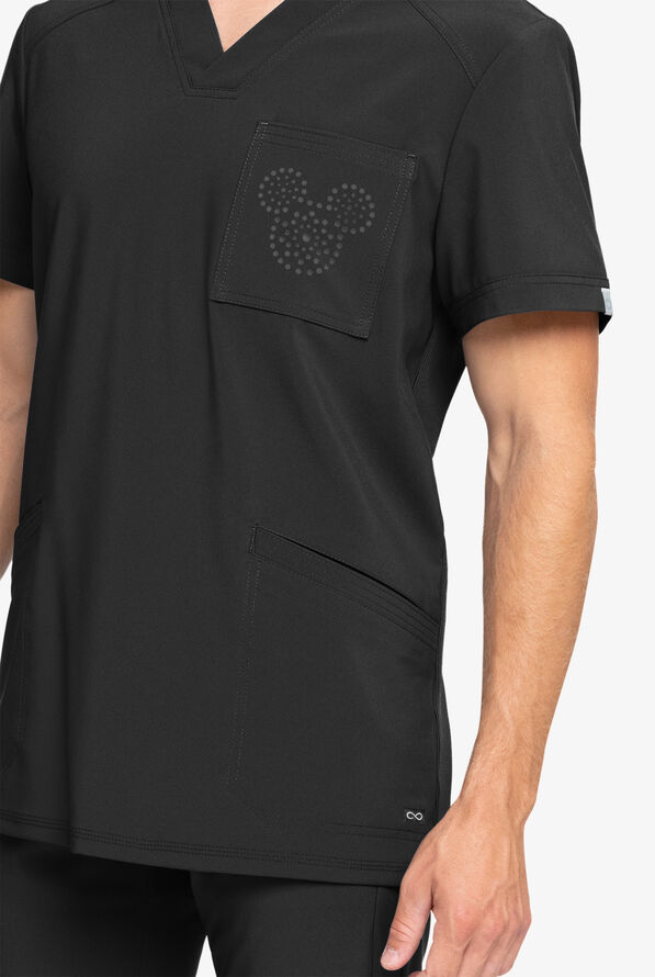 Cherokee Infinity Laser Rib Knit Side Panel Scrub Top, Nursing Scrubs