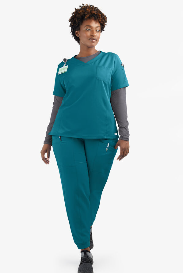 ReSurge by Butter-Soft Diamond Women's One-Pocket V-Neck Scrub Top ...