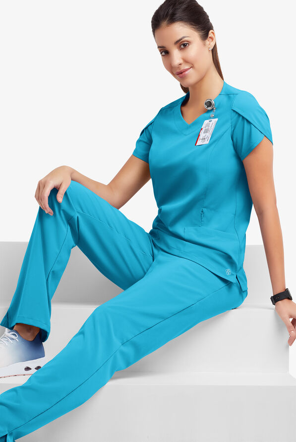 Easy STRETCH by Butter-Soft Daisy Women's 4-Pocket V-Neck Scrub Top ...