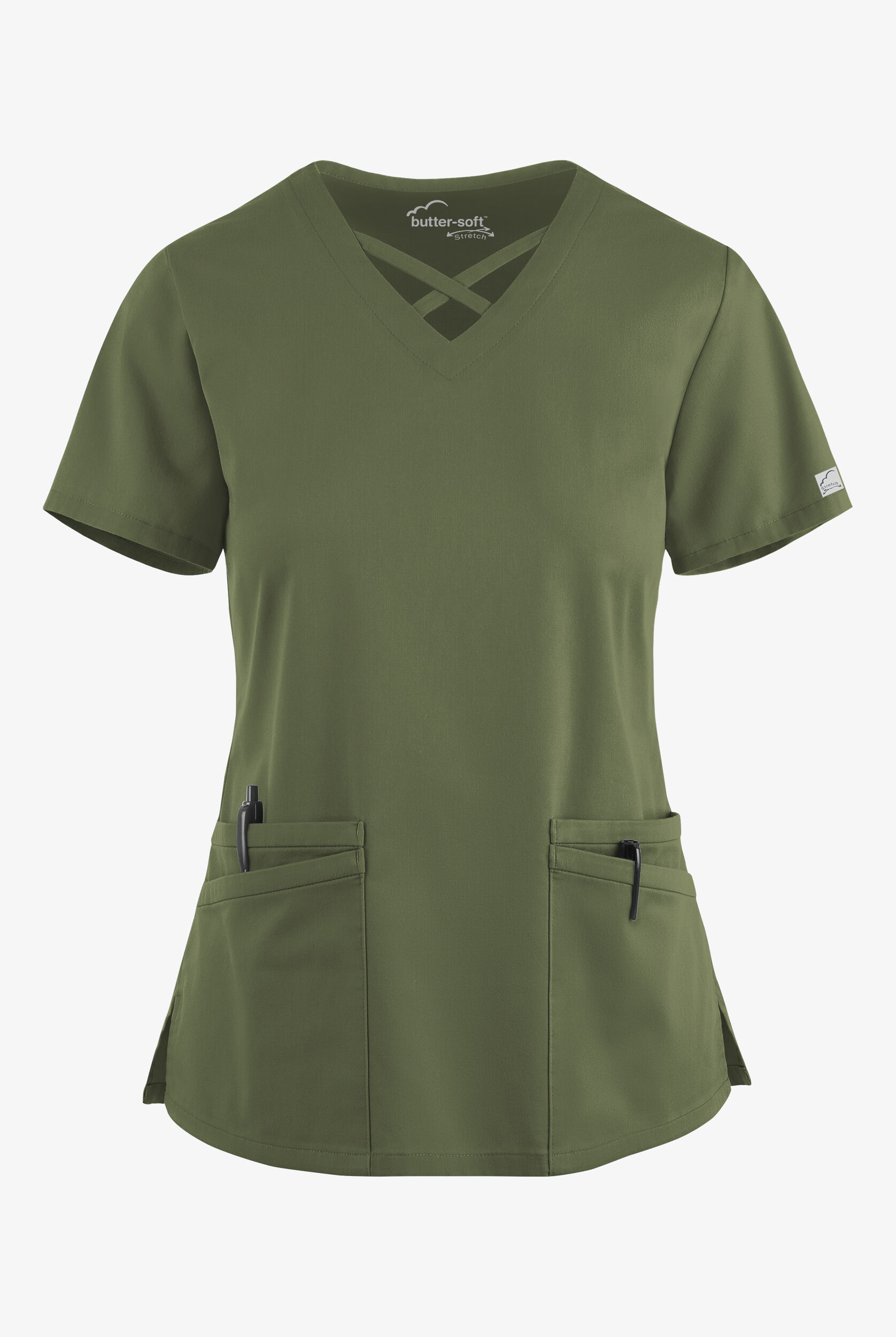 UA Butter-Soft STRETCH Criss Cross Scrub Top | Fashion Scrub Tops