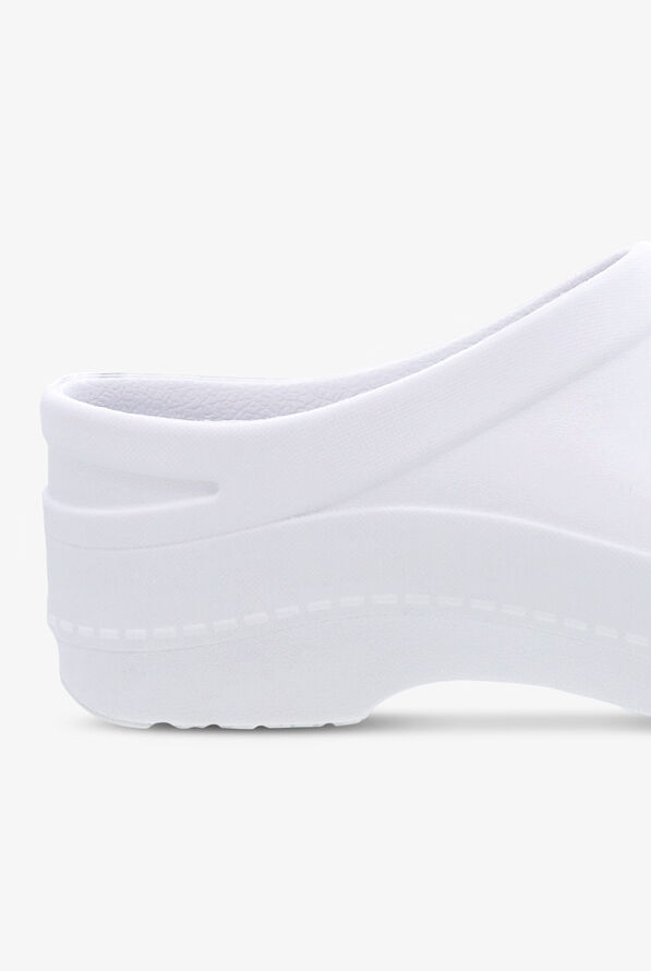 Dansko Women's Kaci SR White Backless Clogs, Non-Slip Nursing Shoes