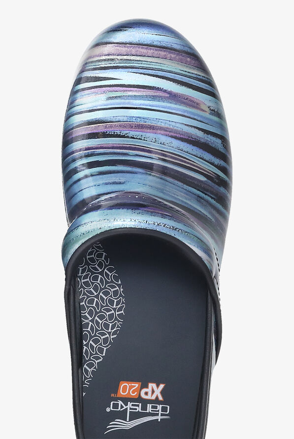 Dansko ProXP 2.0 Teal Striped Leather Nursing Clogs, Nursing Clogs