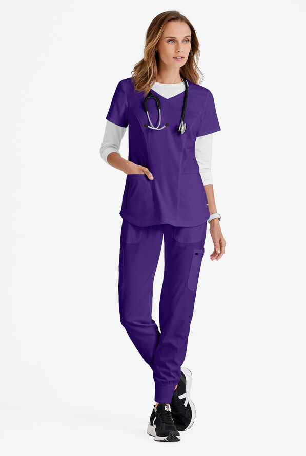 Grey's Anatomy Spandex STRETCH Carly Women's 3-Pocket Scrub Top ...
