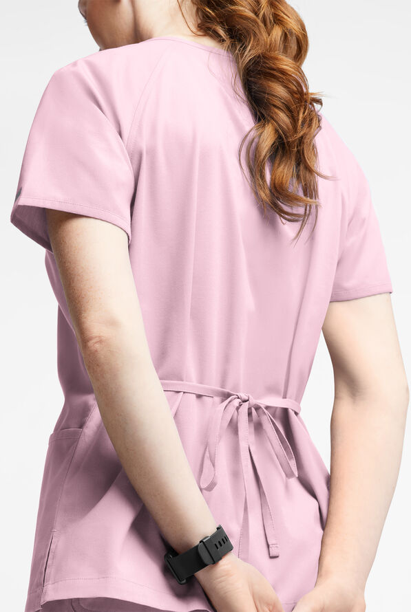 Butter-Soft Originals Women's 3-Pocket Mock Wrap with Ties Scrub Top ...