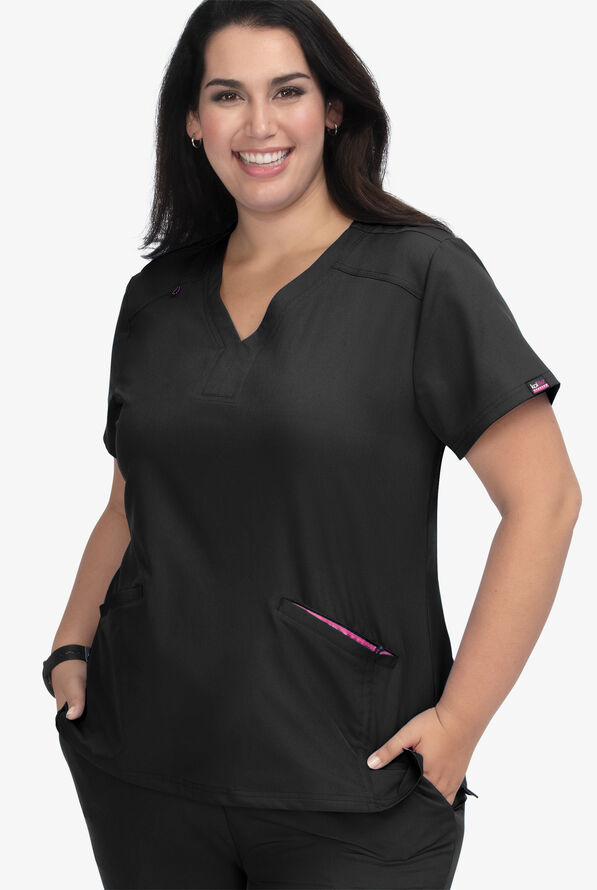 koi Lite Stretch Velocity Y-Neck Scrub Top, Fashion Scrubs