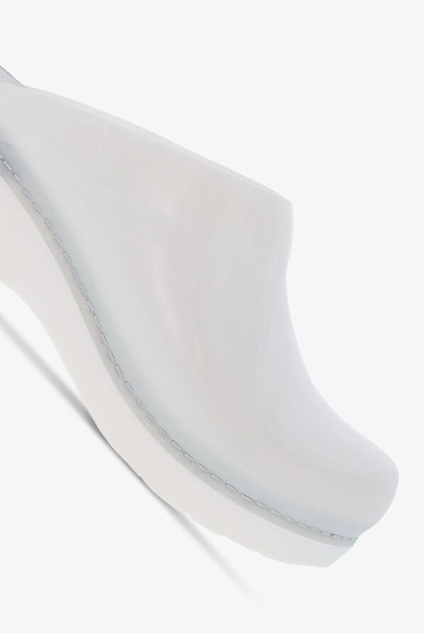Dansko Women's Sonja White Translucent Nursing Clogs, Nursing Clogs