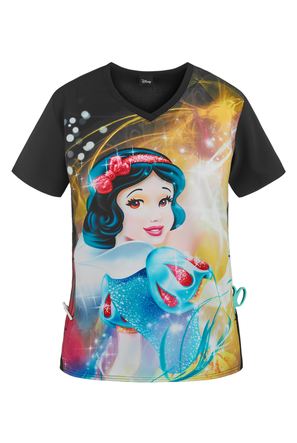 Tooniforms Disney Snow White Magic Print Scrub Top, Disney Scrubs