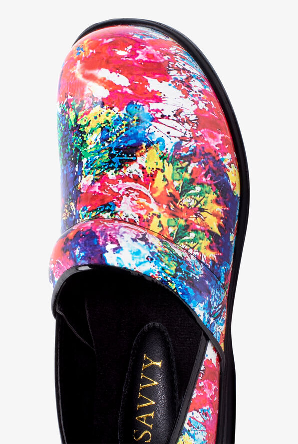 Savvy Women's Brandy Splatter Paint Nursing Clogs, Nursing Footwear