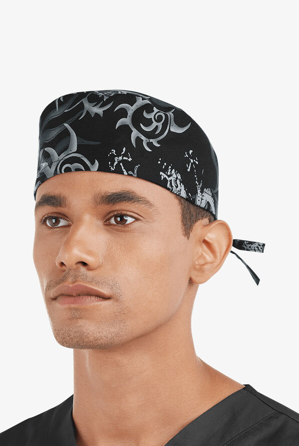 UA Asian Dragon Black Print Scrub Hat, Nursing Hats