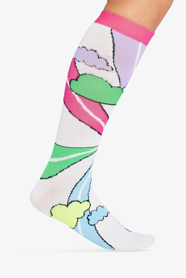 Cherokee Sun Burst Women's 10-15 mmHg Light Compression Socks, Print Sock