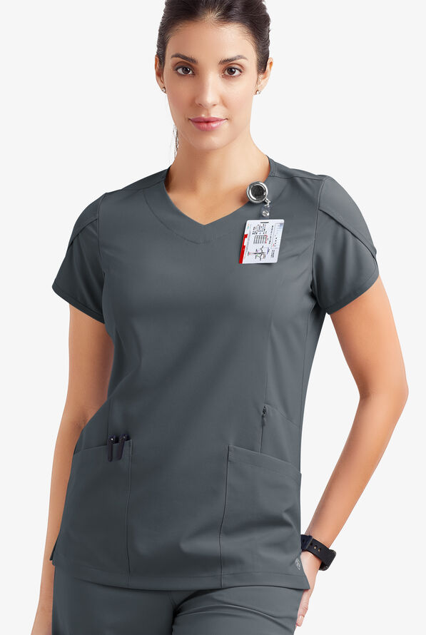 Easy STRETCH by Butter-Soft Daisy Women's 4-Pocket V-Neck Scrub Top ...