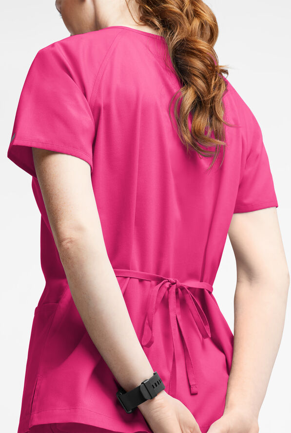 Butter-Soft Originals Women's 3-Pocket Mock Wrap with Ties Scrub Top ...