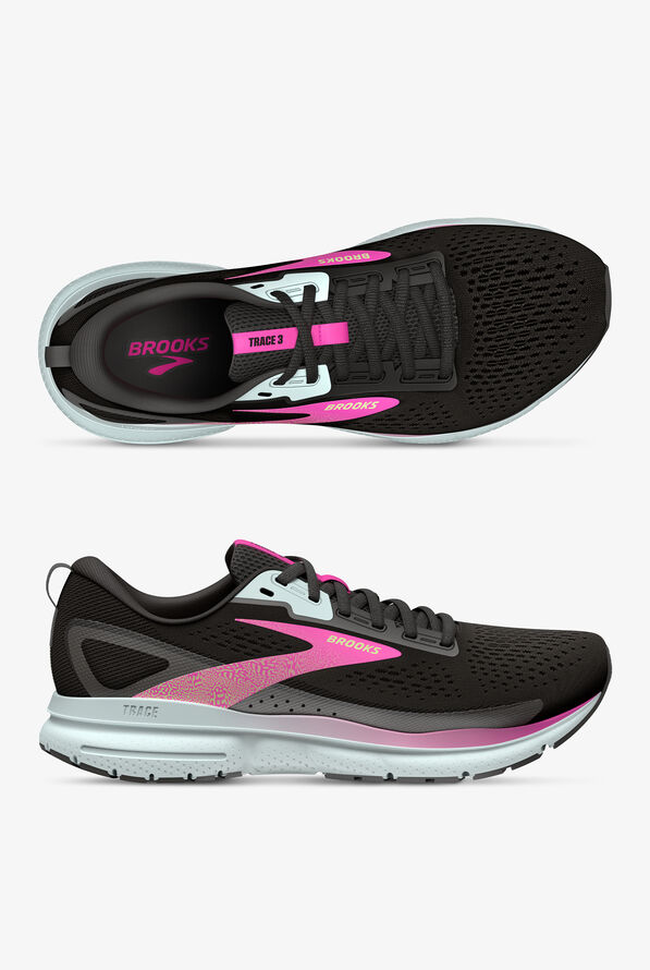 Brooks Women's Trace 3 Black/Blue/Pink Glo Athletic Lace Up Nursing ...