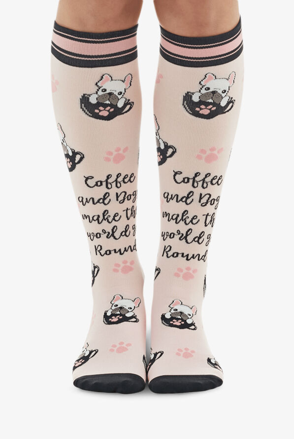 UA 12-14 mmHg Coffee and Dogs Compression Socks, Nursing Accessories