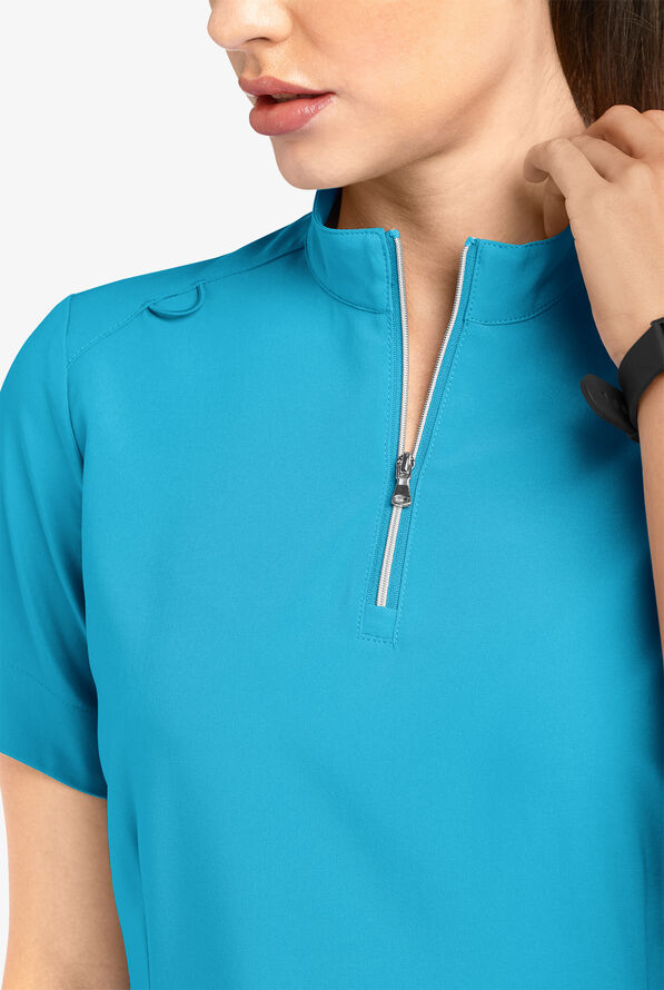 Easy STRETCH Jen Zipper Neck Top, Fashion Scrubs