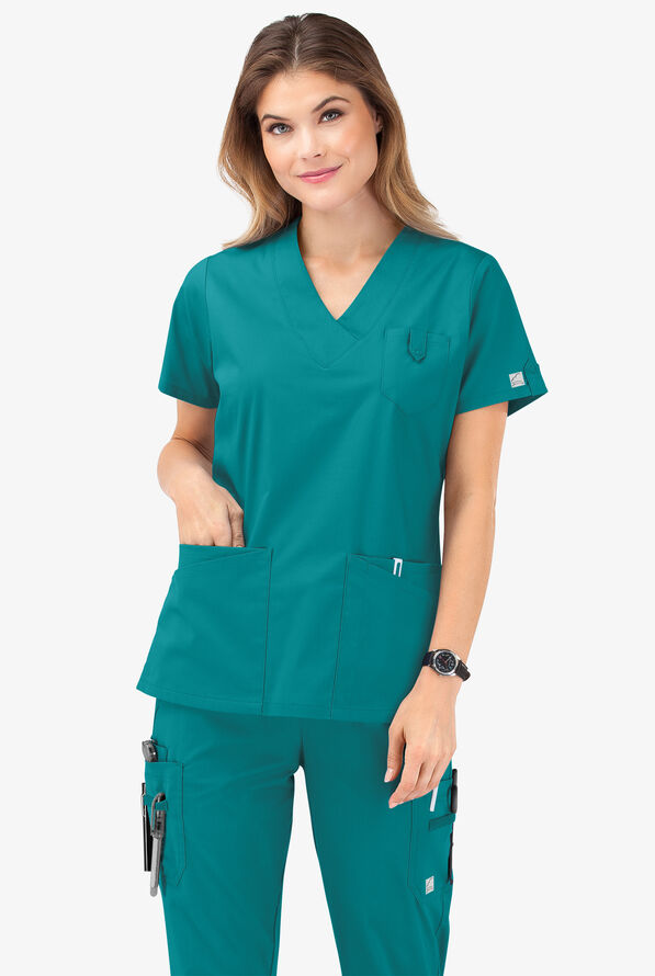 Butter-Soft STRETCH Scrubs V-Neck 5 Pocket Top | Stretch Scrubs by UA