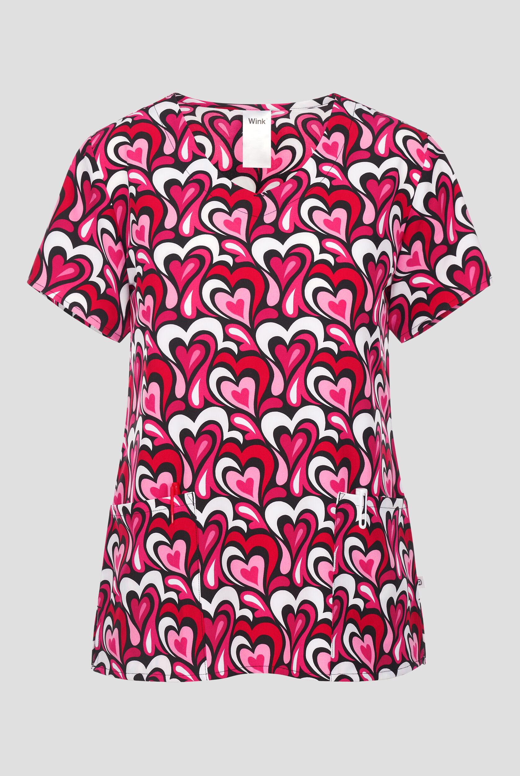 Wink Heart Flow Women's 2-Pocket STRETCH V-Neck Print Scrub Top ...