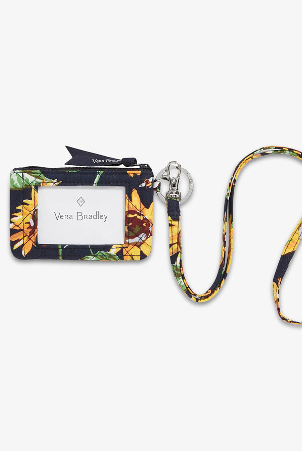 Vera Bradley Recycled Cotton Sunflowers Women's Zip ID Lanyard, Medical ...