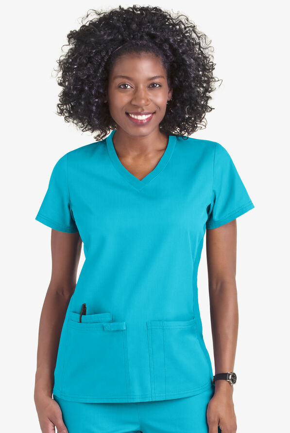 UA Best Buy Side Knit Panel Scrub Top | Stretchy Scrub Tops